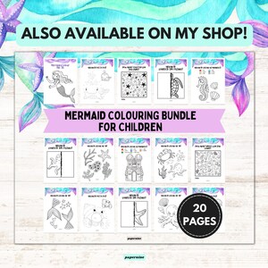 Mermaid Activity Book for Kids: Games, Puzzles, Coloring Pages (instant ...