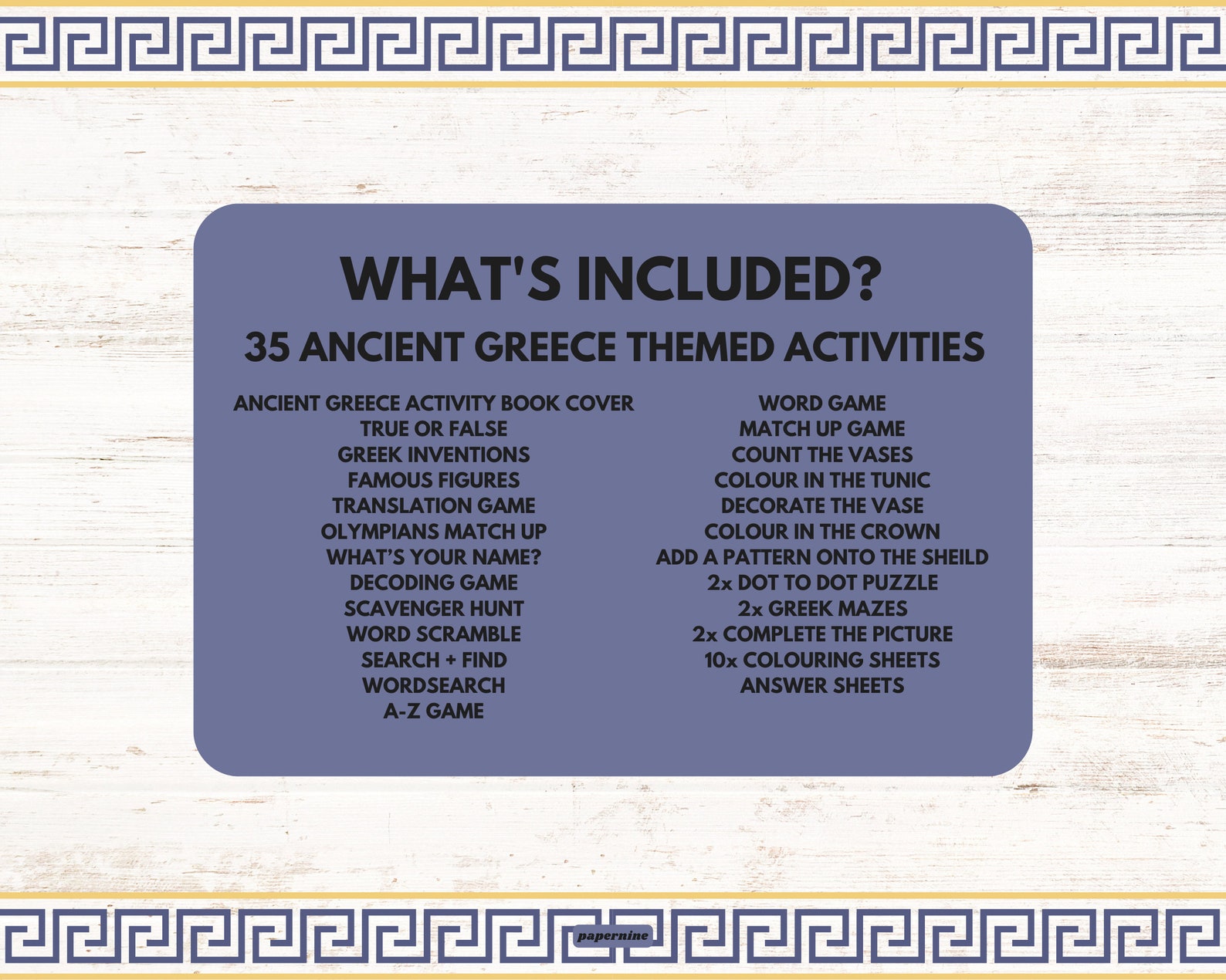 Ultimate Ancient Greece Themed Printable Games Activity Bundle 40 Pages ...