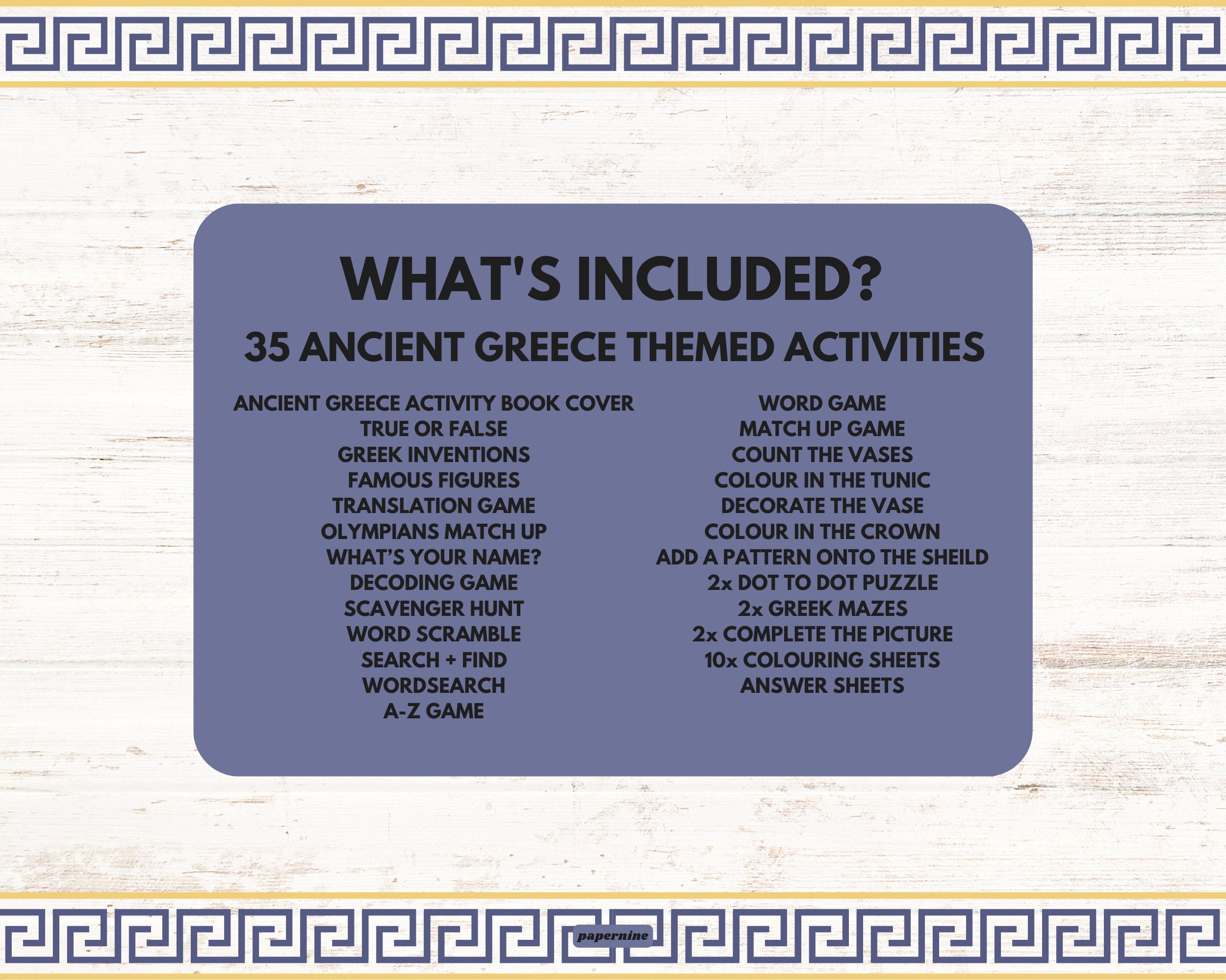 Ultimate Ancient Greece Themed Printable Games Activity Bundle 40 Pages ...