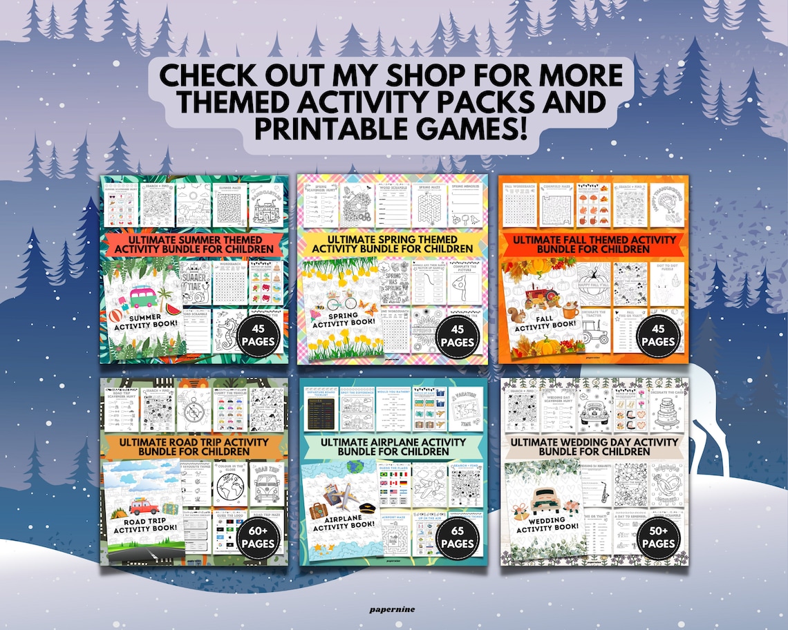 Ultimate Winter Themed Printable Activity Bundle Pack for Children 45 ...