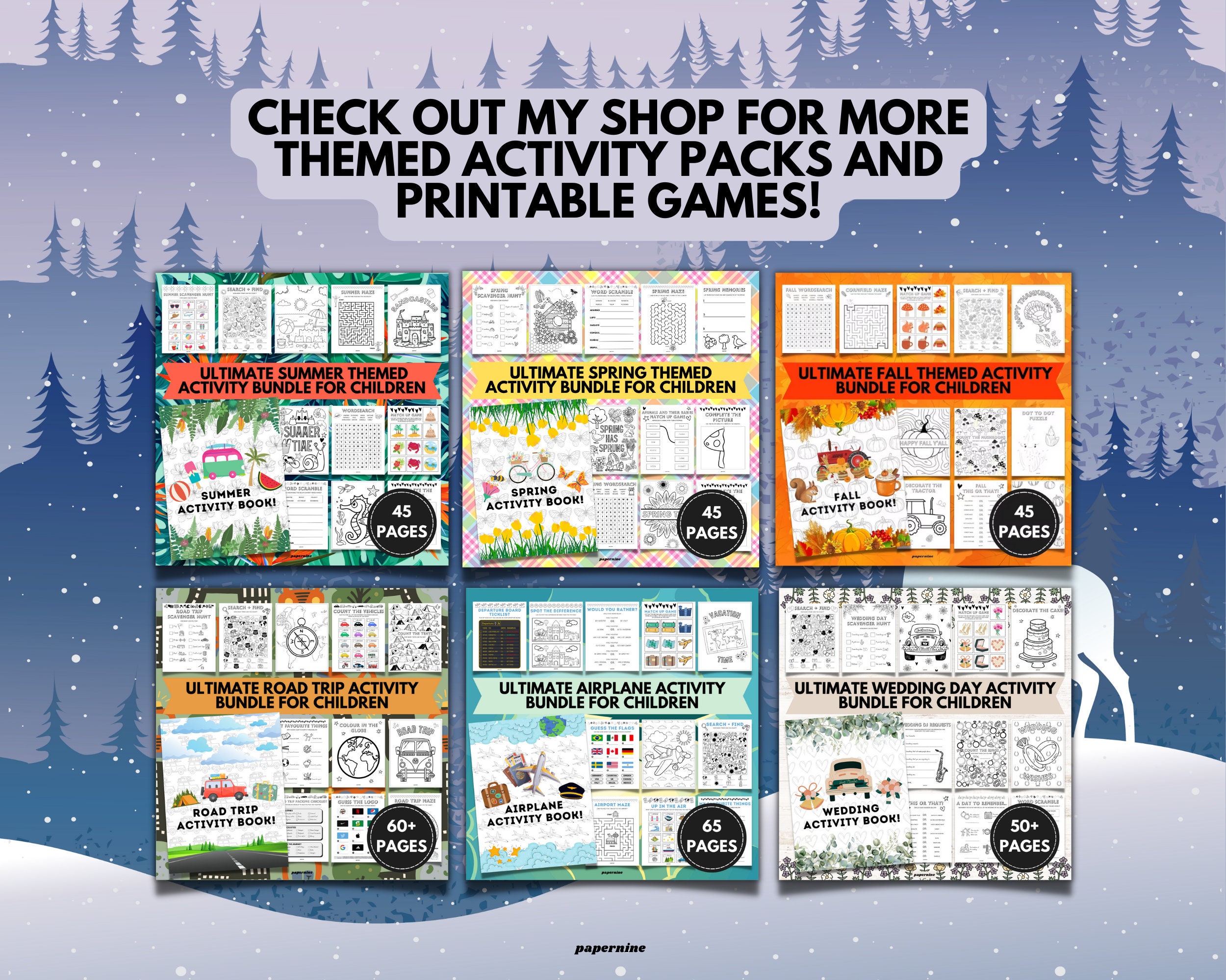 Ultimate Winter Themed Printable Activity Bundle Pack for Children 45 ...