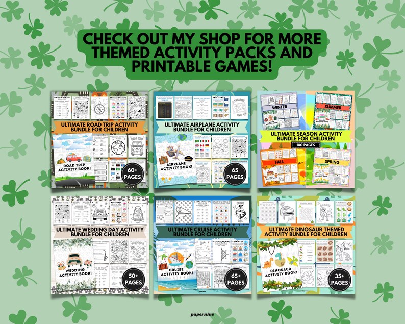 35 Page St Patrick's Day Themed Printable Activity Bundle Pack Saint ...