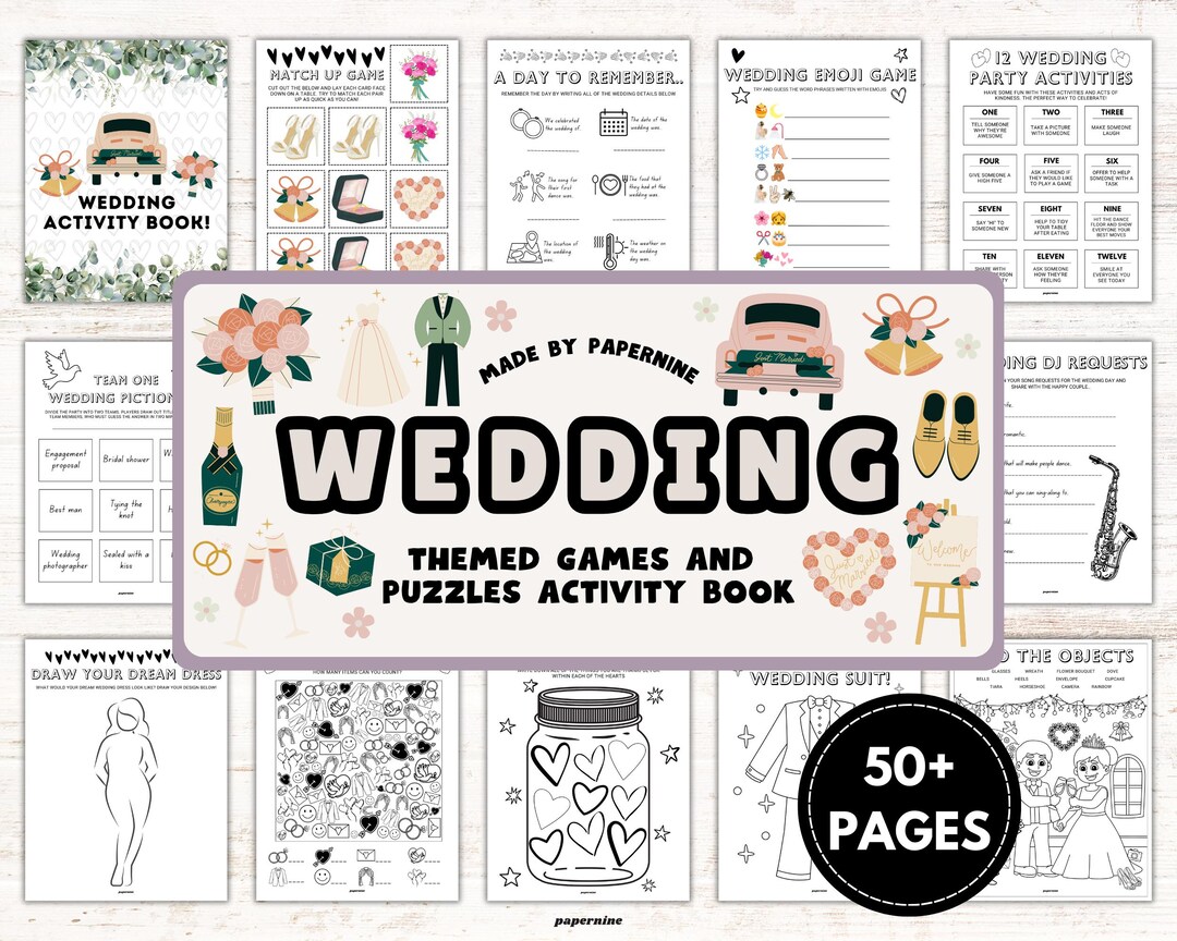 Ultimate Wedding Day Themed Printable Activity Bundle Pack for Children ...