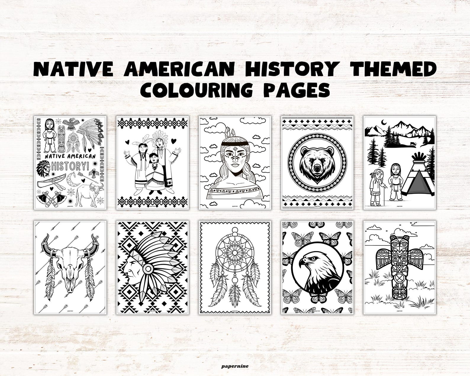 Native American History Printable Activity Book for Kids: Educational ...