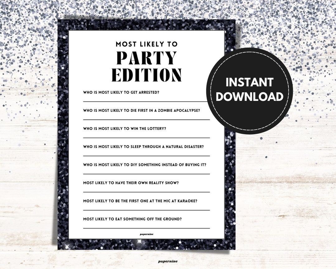 Most Likely to Game | Fun Printable Party Game for Adults & Teens ...
