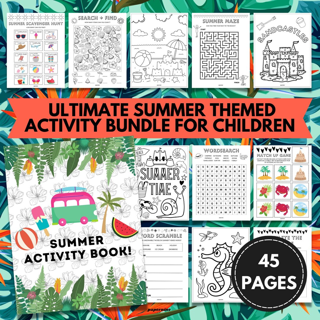 Ultimate Summer Themed Printable Activity Bundle Pack for - Etsy