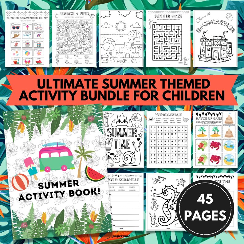 Ultimate Summer Themed Printable Activity Bundle Pack for - Etsy