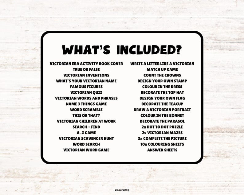 Victorian Era Printable Activity Book for Kids: History Games, Puzzles ...