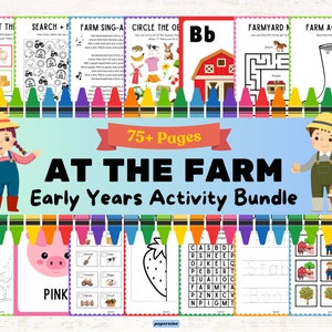 Farm Activity Book for Preschoolers: Games, Puzzles, Coloring Pages ...