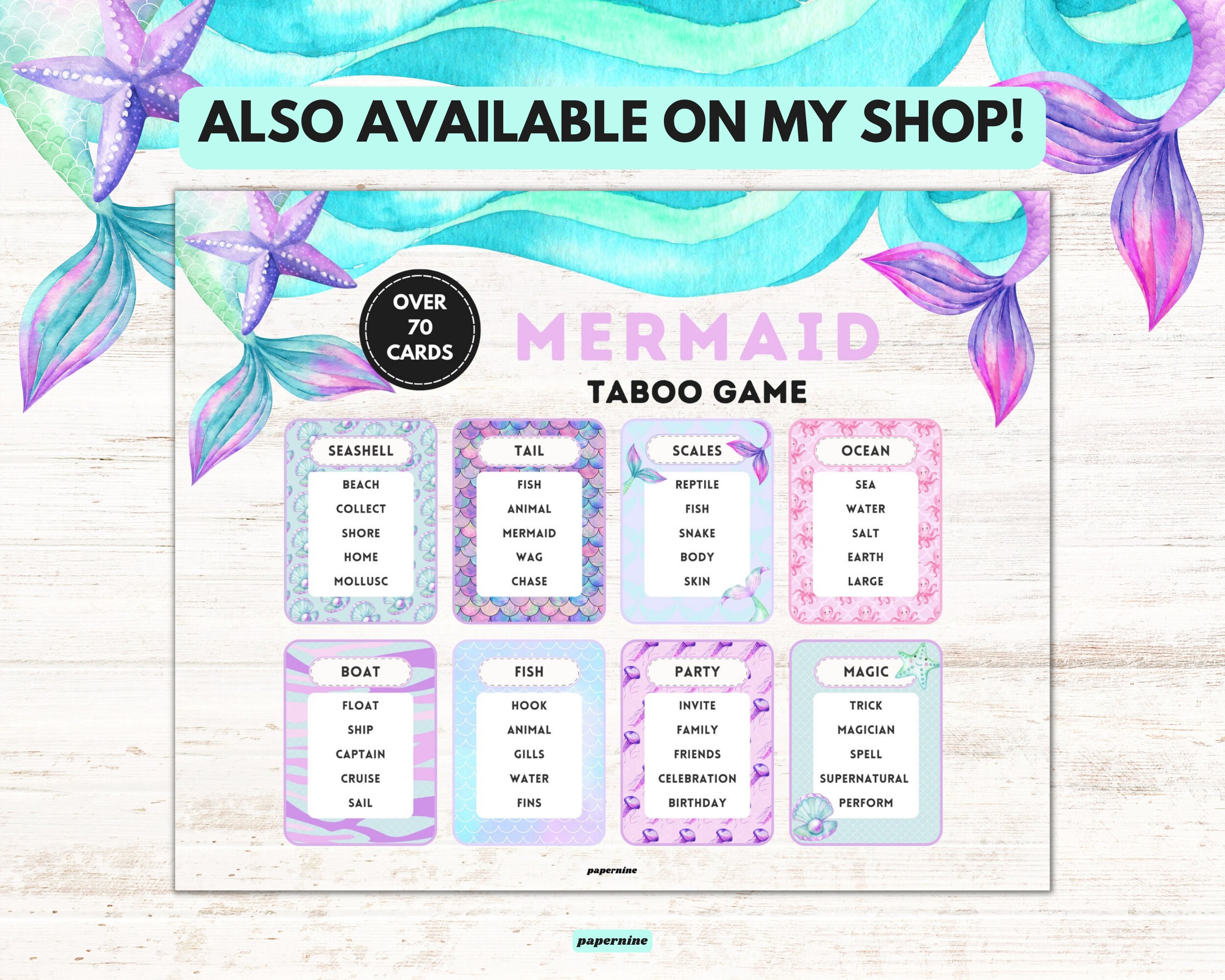 Ultimate Mermaid Printable Activity Bundle for Children 40 Pages Party ...