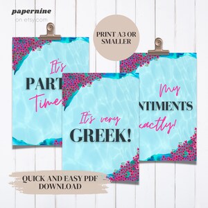 MAMMA MIA Inspired Printable Party Posters, Digital Printable A3 ...
