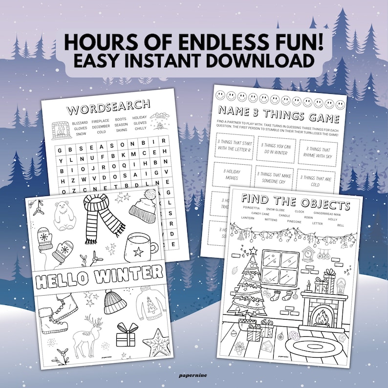 Ultimate Winter Themed Printable Activity Bundle Pack for - Etsy