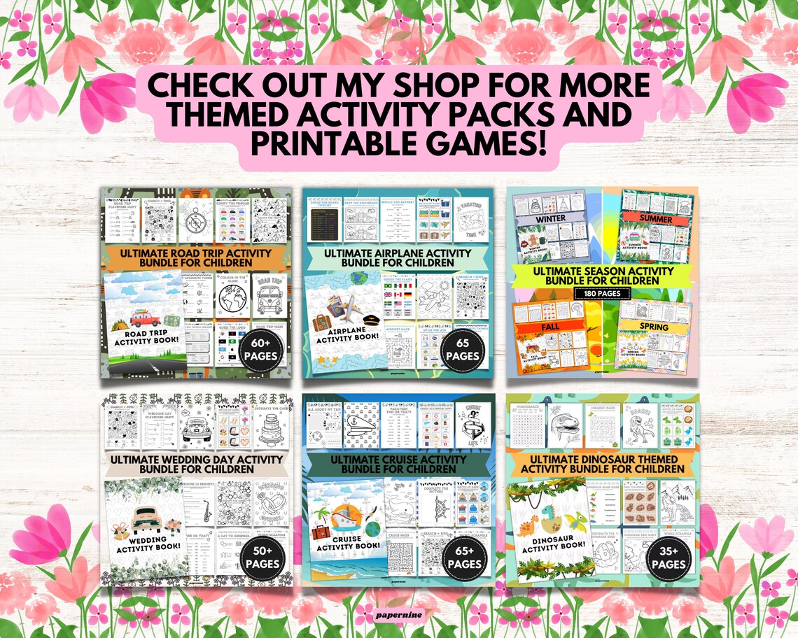 35 Page Mother's Day Themed Printable Activity Bundle Kids Party Games ...