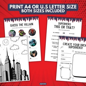 Ultimate Superheroes Activity Bundle Pack for Children 45 Pages Party ...