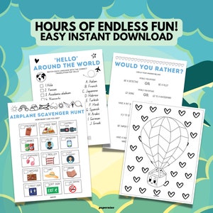 Ultimate Airplane Themed Printable Activity Bundle Pack for Children 65 ...