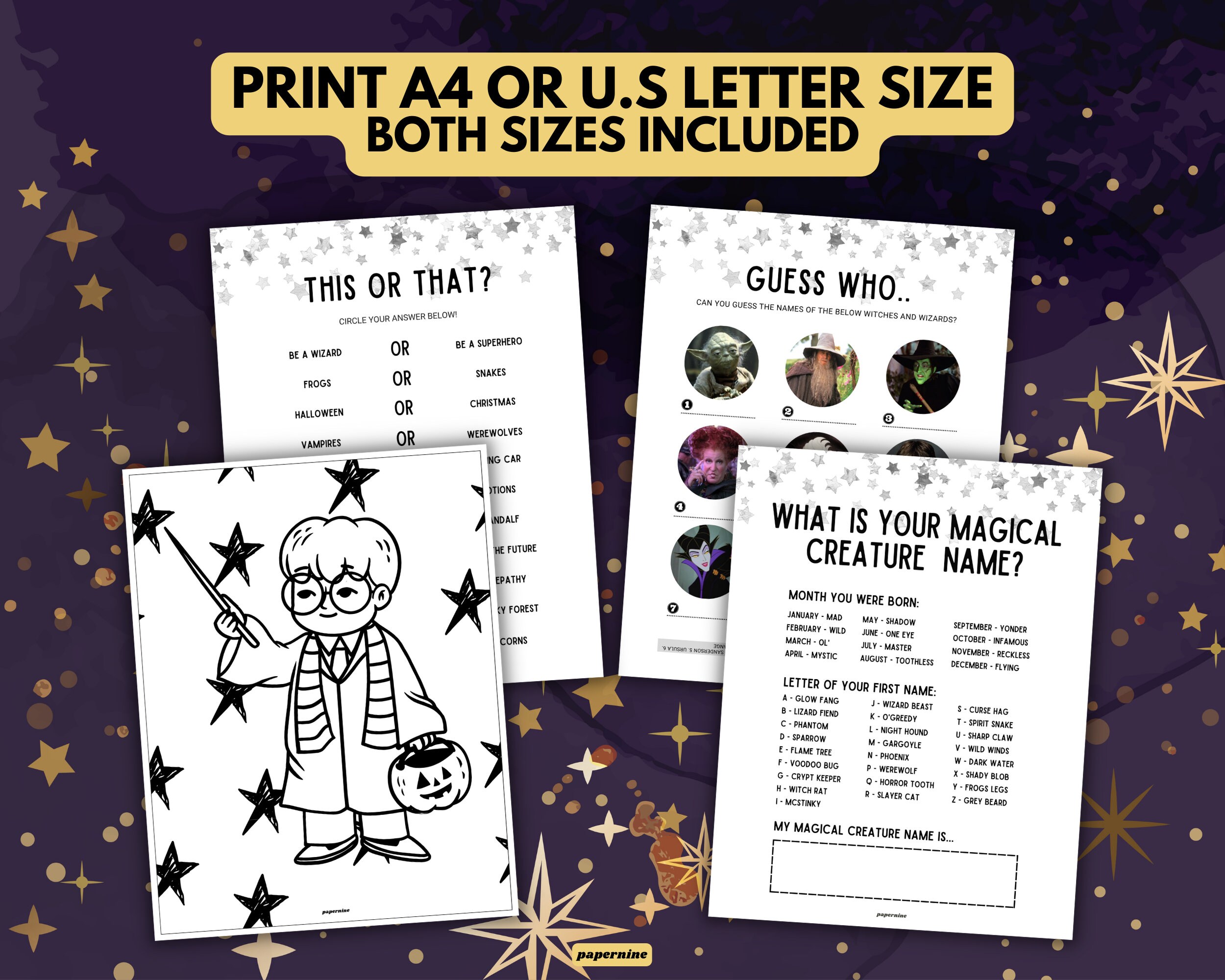 Ultimate Wizards and Witches Themed Printable Activity Bundle Pack for ...