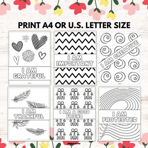 20 Childrens Positive Affirmations Printable Colouring Pages School ...