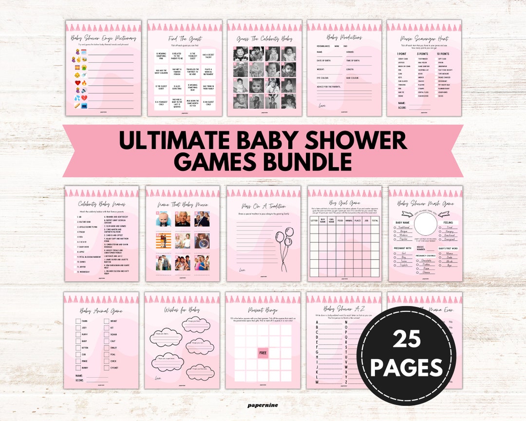 Baby Shower Games Bundle | Fun Printable Party Games for Moms-to-be ...