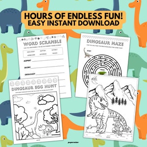 Ultimate Dinosaur Themed Printable Activity Bundle Pack for Children 35 ...