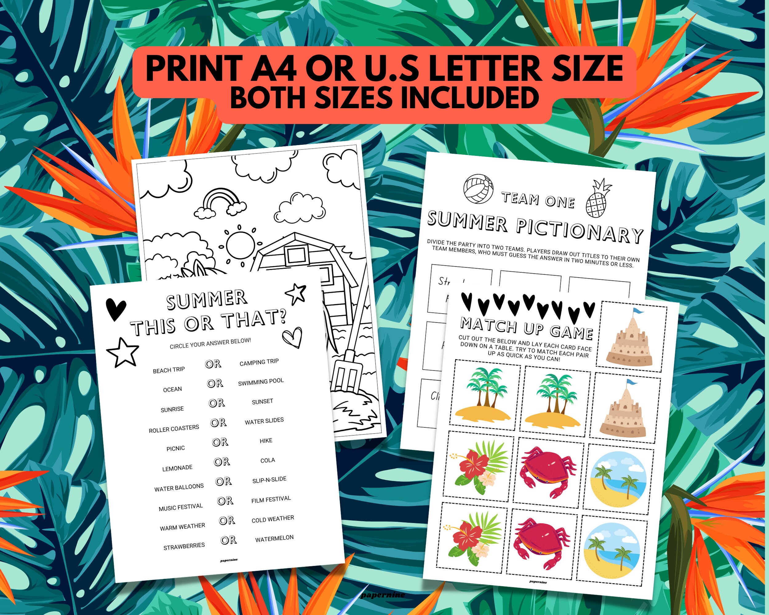 Ultimate Summer Themed Printable Activity Bundle Pack for Children 45 ...