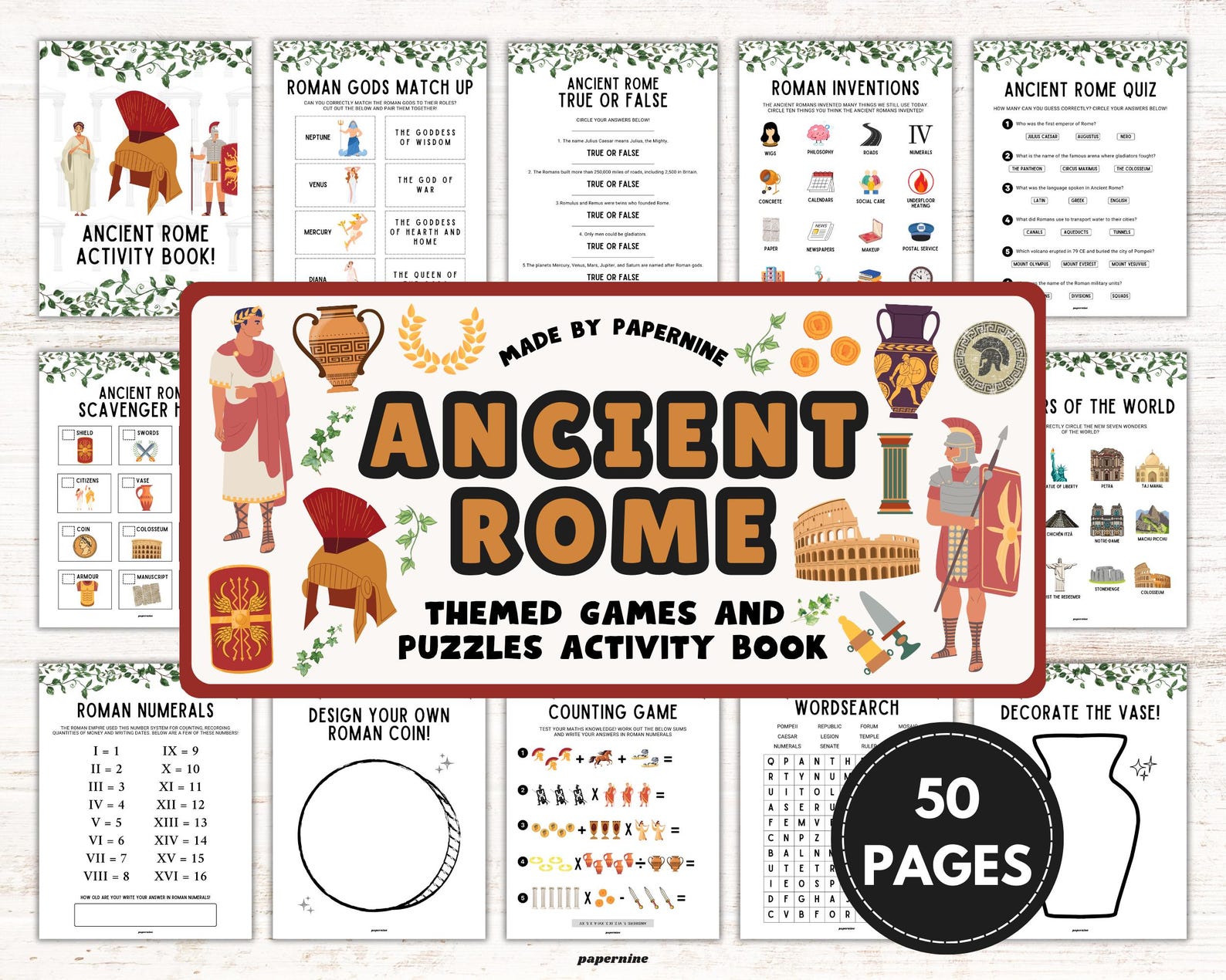 Ultimate Ancient Rome Printable Activity Book for Kids | Fun History ...