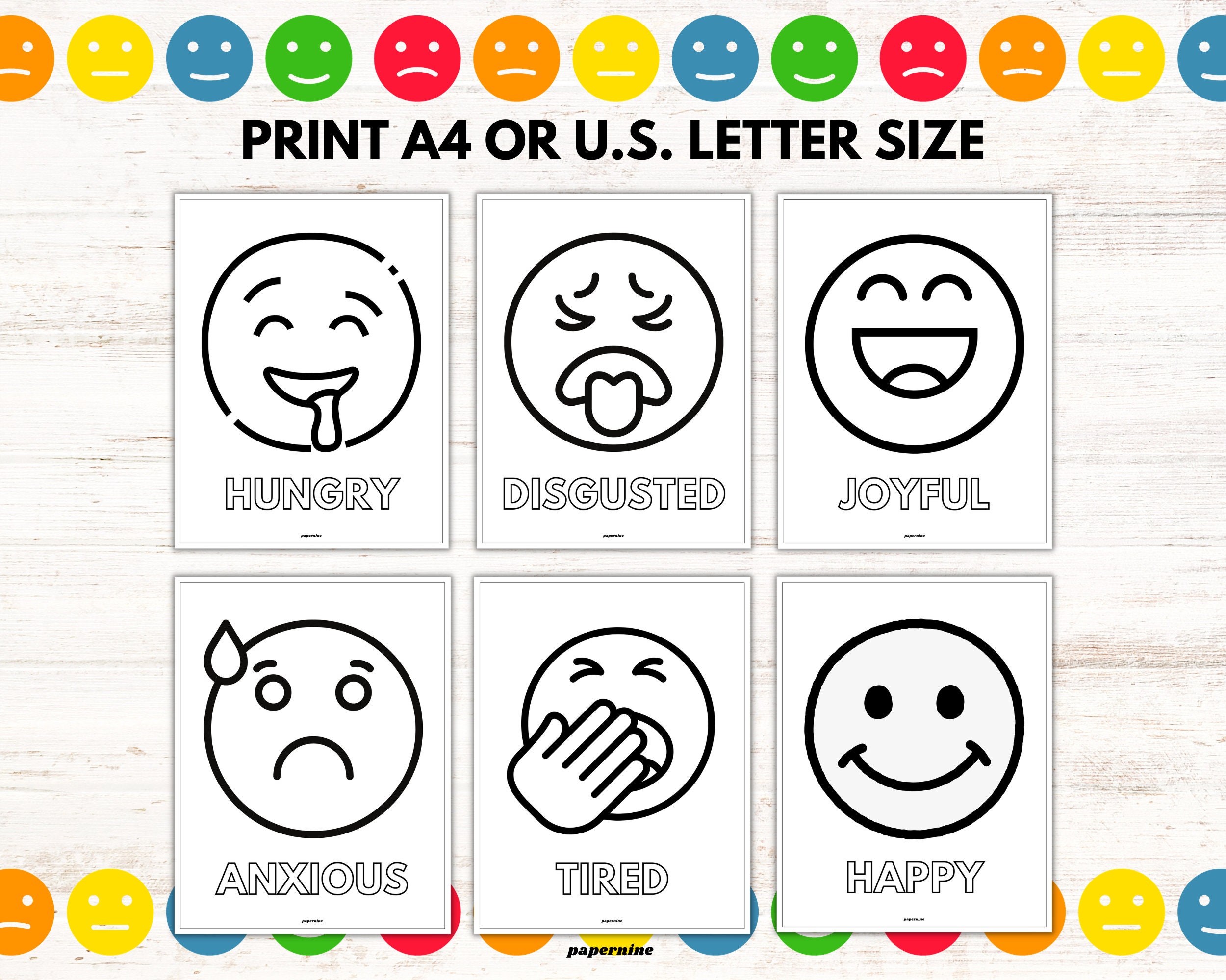 20 páginas para colorear de emociones infantiles para imprimir Cuadro ...