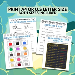 Ultimate Airplane Themed Printable Activity Bundle Pack for Children 65 ...