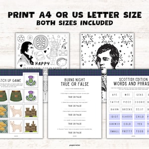 Ultimate Burns Night Themed Printable Activity Bundle Pack for Children ...