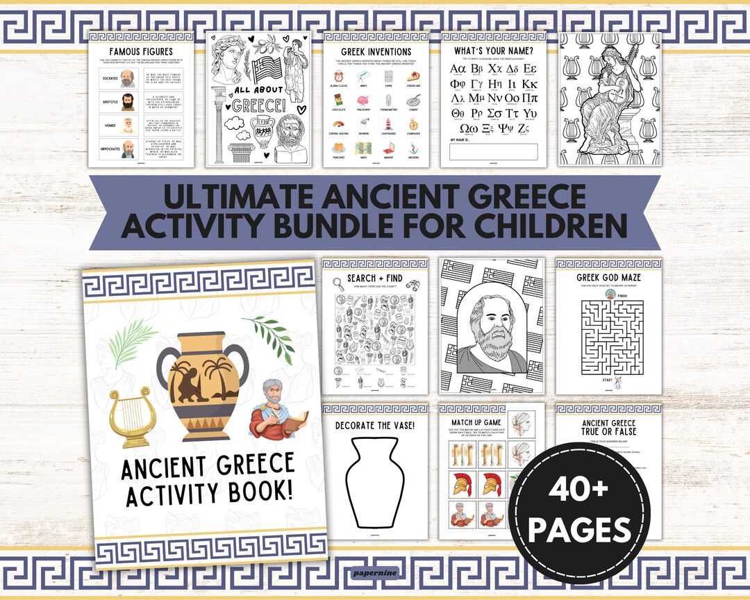Ultimate Ancient Greece Themed Printable Games Activity Bundle 40 Pages ...