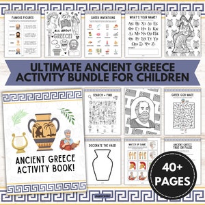 Ultimate Ancient Greece Themed Printable Games Activity Bundle 40 Pages ...