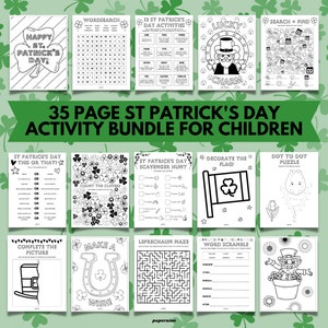 35 Page St Patrick's Day Themed Printable Activity Bundle Pack Saint ...
