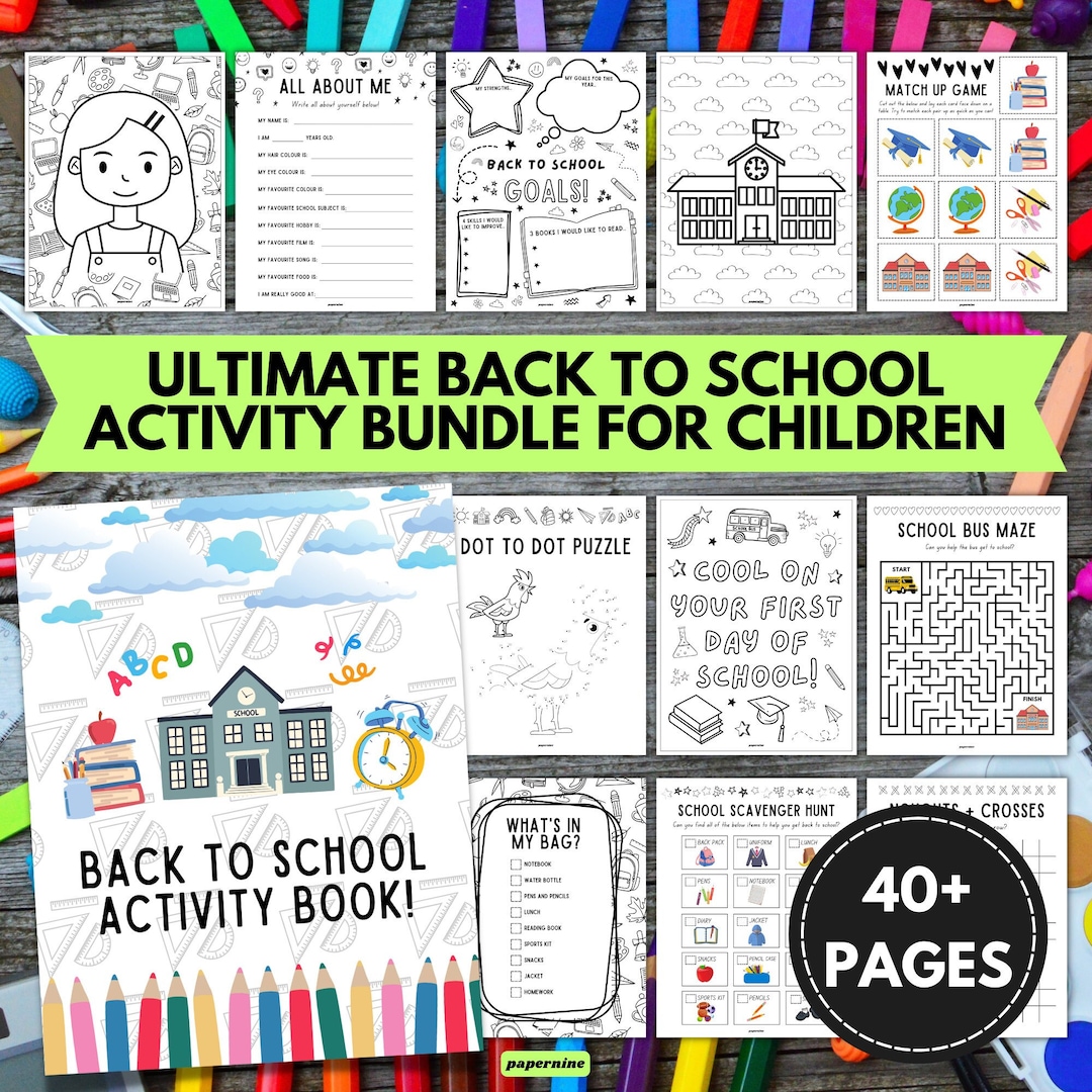 Ultimate Back to School Themed Printable Activity Bundle Pack - Etsy