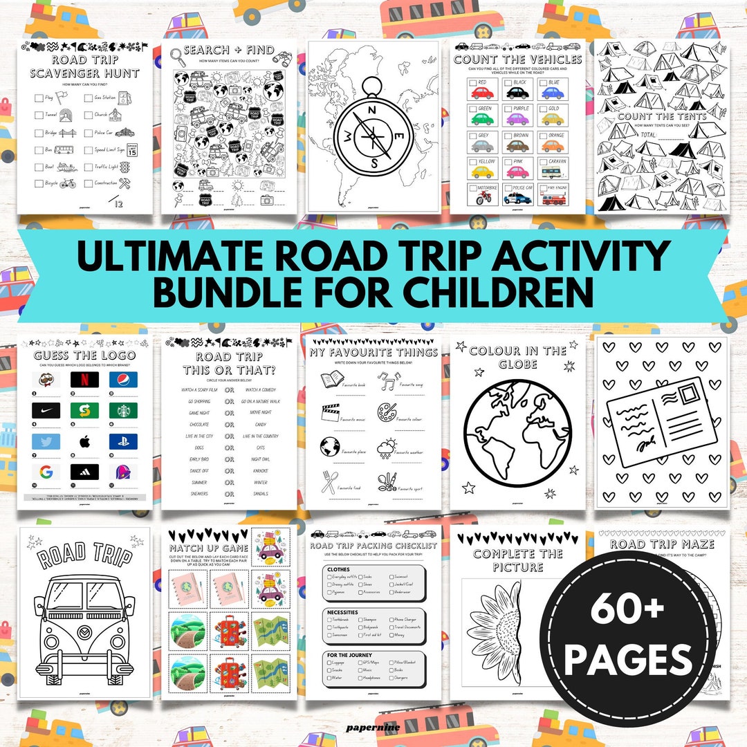 Ultimate Road Trip Themed Printable Activity Bundle Pack for - Etsy Canada