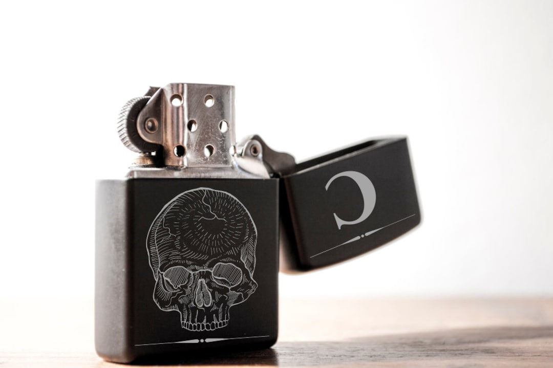 Personalized Skull Flip Lighter | Flip Top Lighter | Personalized Lighter | Black Flip Lighter ...