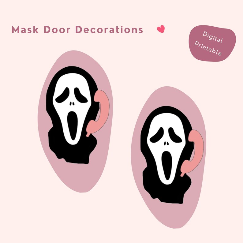 Halloween Door Decoration - Digital - Mask - Ghost - RA - Door Dec ...