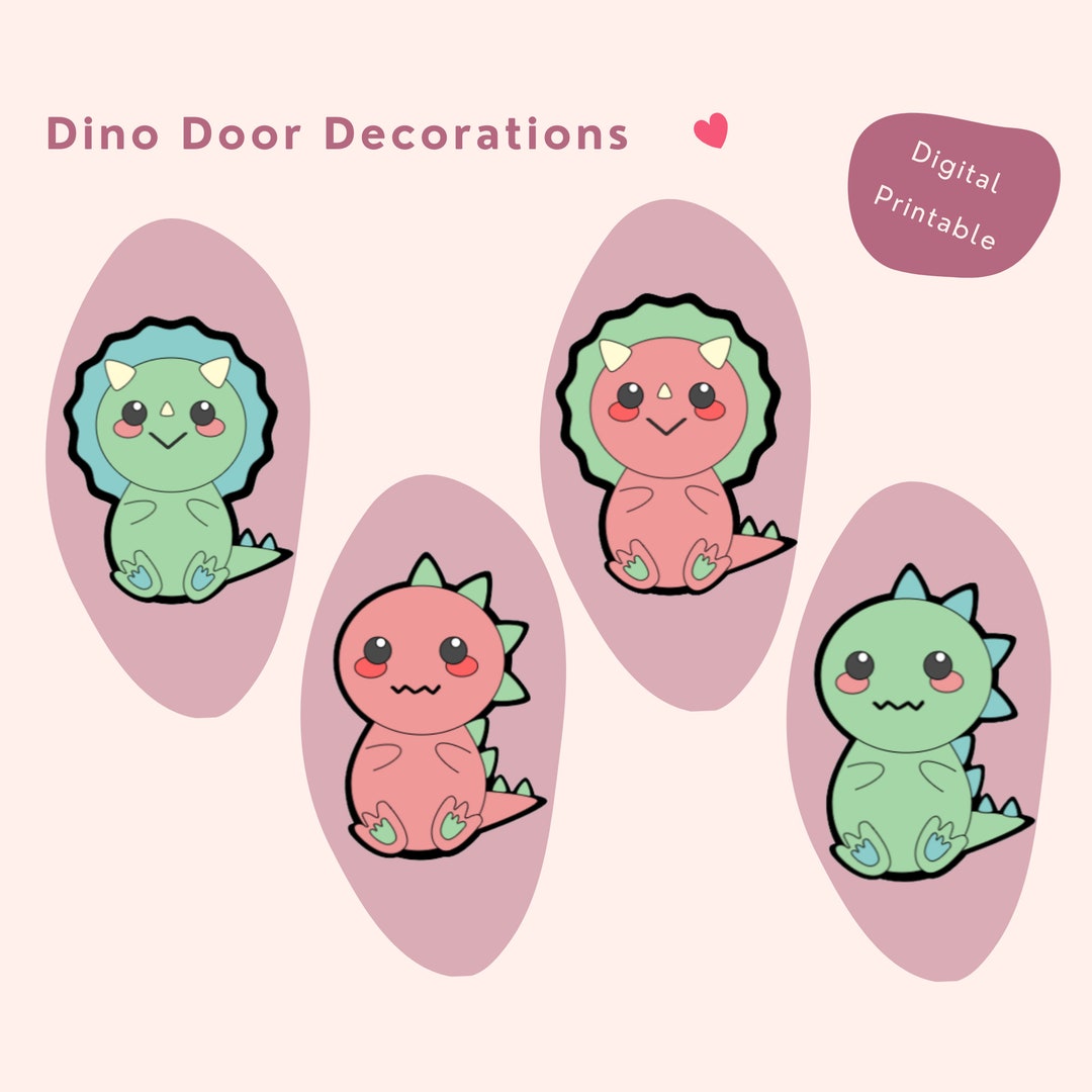 Dinosaur Door Decoration - Digital - Dino - Dinosaur - Baby Dinosaur ...