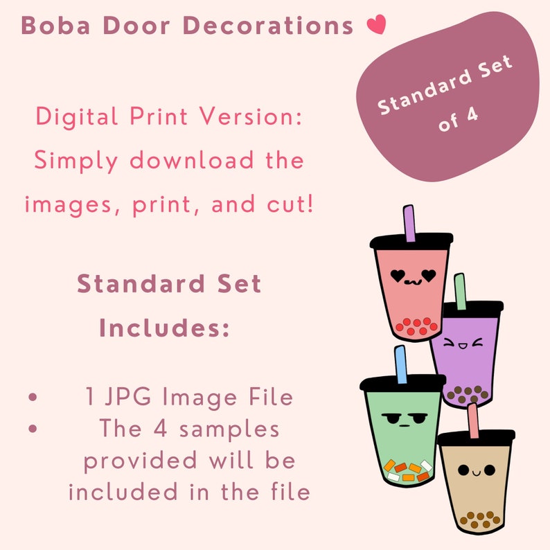 Boba Tea Door Decoration - Digital - Boba - Bubble Tea - RA - Door Dec ...