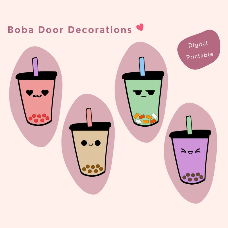 Boba Tea Door Decoration Digital Boba Bubble Tea RA Door Dec Bulletin ...