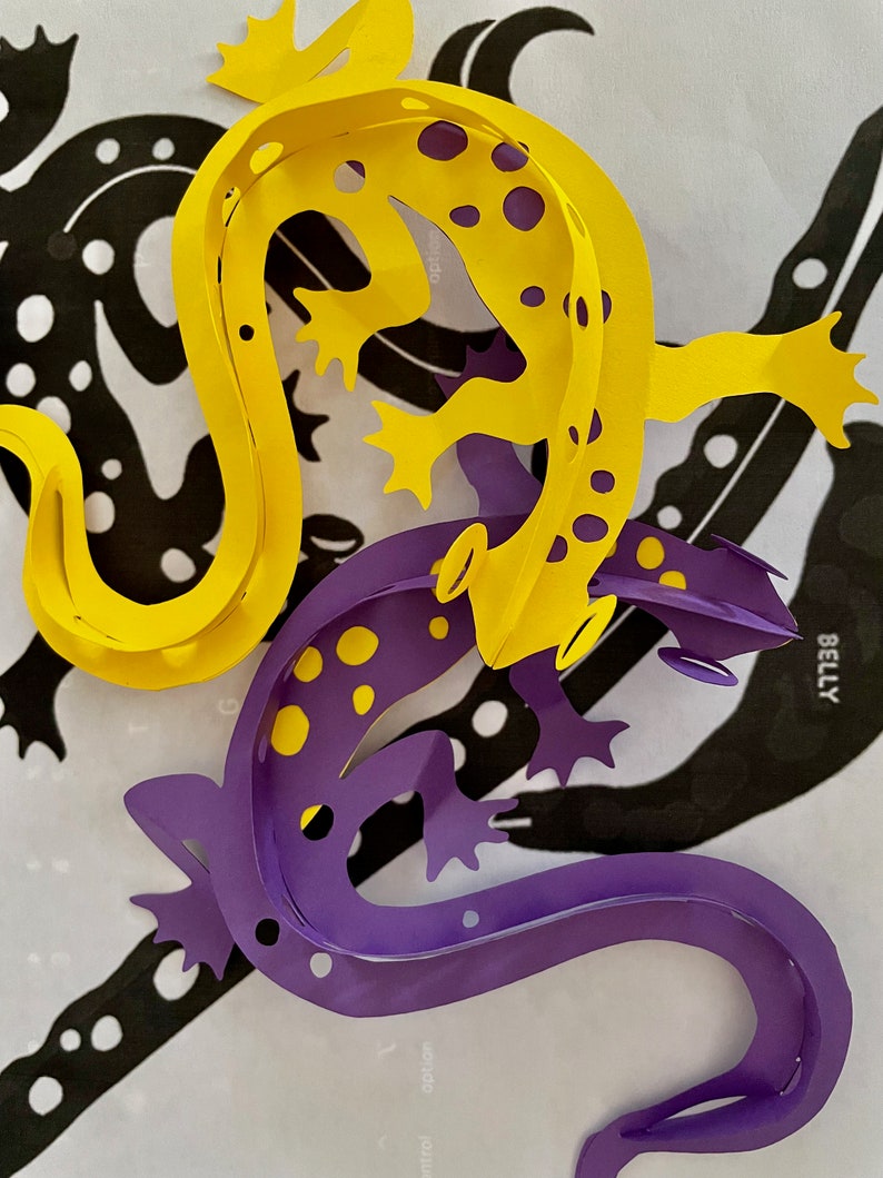 3D Paper Salamander Cutting Machine Pattern. Delightful Gift Tie-on or ...
