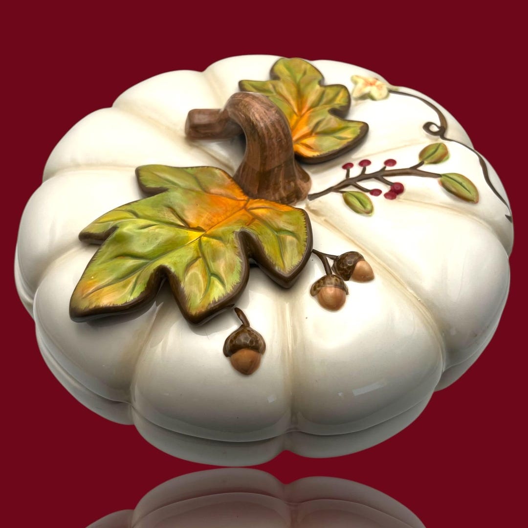 RARE Vintage Autumn/fall Pumpkin Serving Dish Hand Painted Burton ...