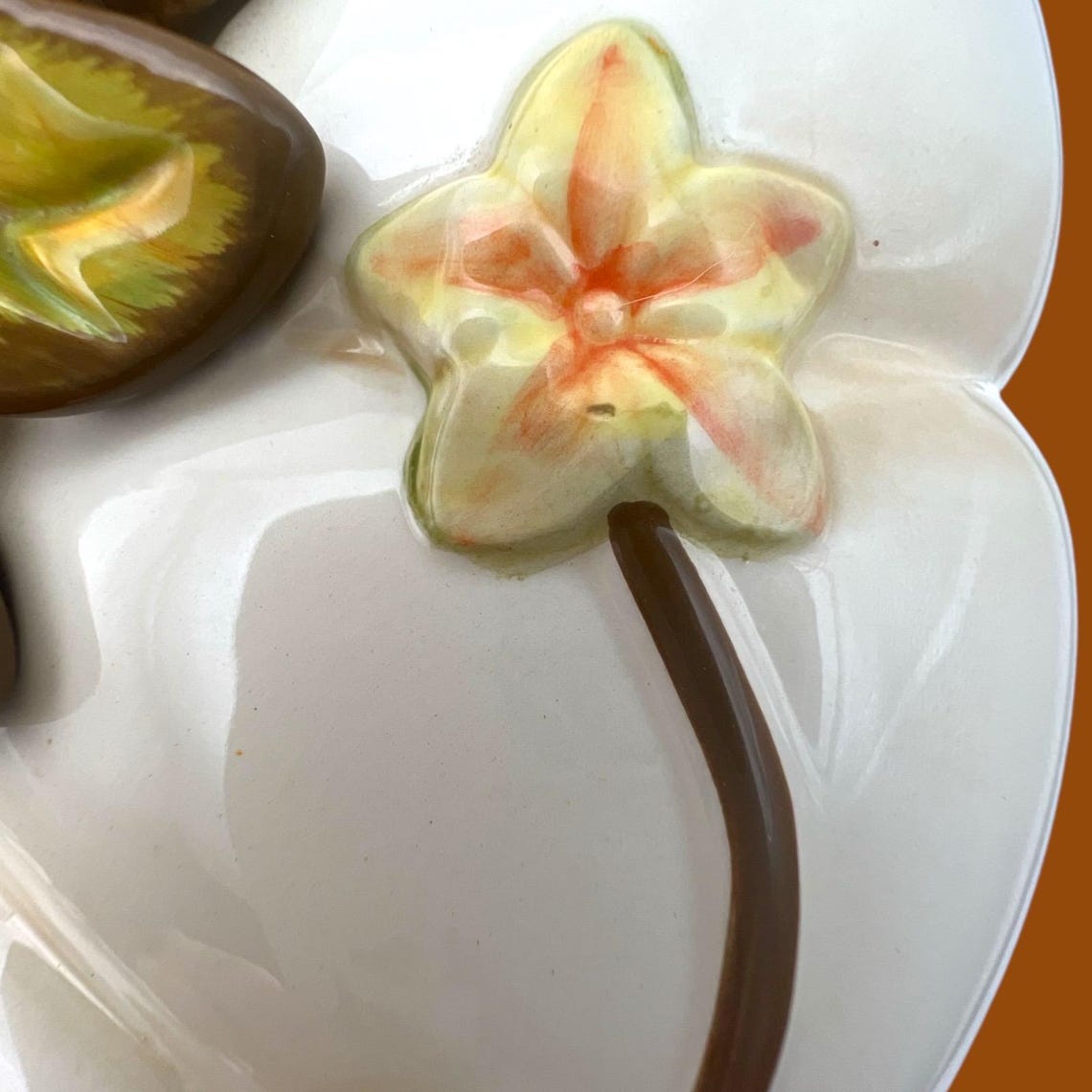 RARE Vintage Autumn/fall Pumpkin Serving Dish Hand Painted Burton ...