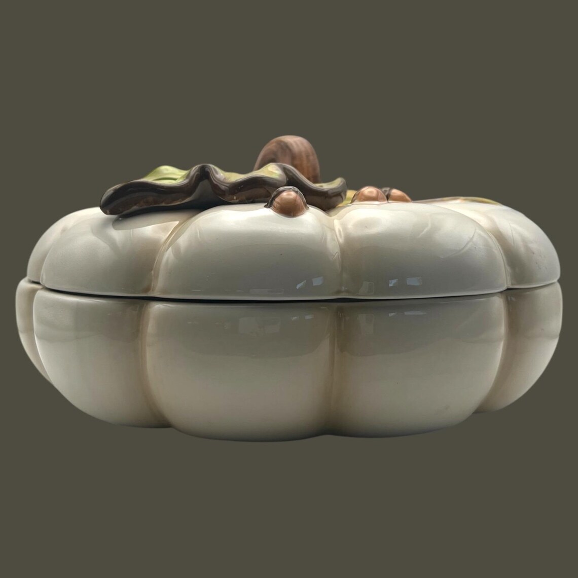 RARE Vintage Autumn/fall Pumpkin Serving Dish Hand Painted Burton ...