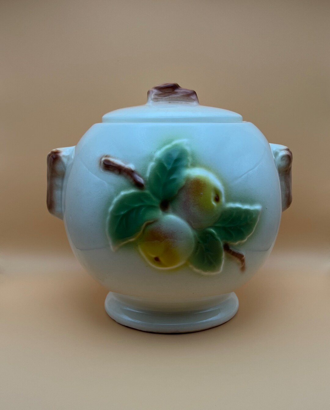 Vintage 1940s Glazed, Ceramic Pottery Cookie Jar From R.R.P. Co ...