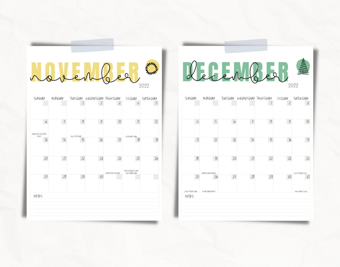 2022-2023 School Year Calendar: Seasonal Rose printable PDF - Etsy