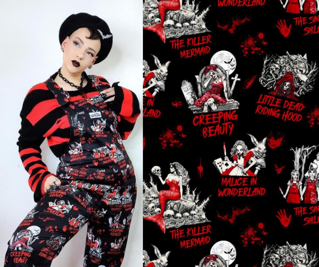 Twisted Tales Dungarees. Jambats. Dark Horror Fairytale Print in Soft ...