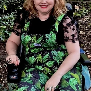 Botanical Print Dungarees: Stretch Cotton Twill Overalls (sizes 4XS-6XL ...