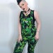 Botanical Print Dungarees: Stretch Cotton Twill Overalls (sizes 4XS-6XL ...