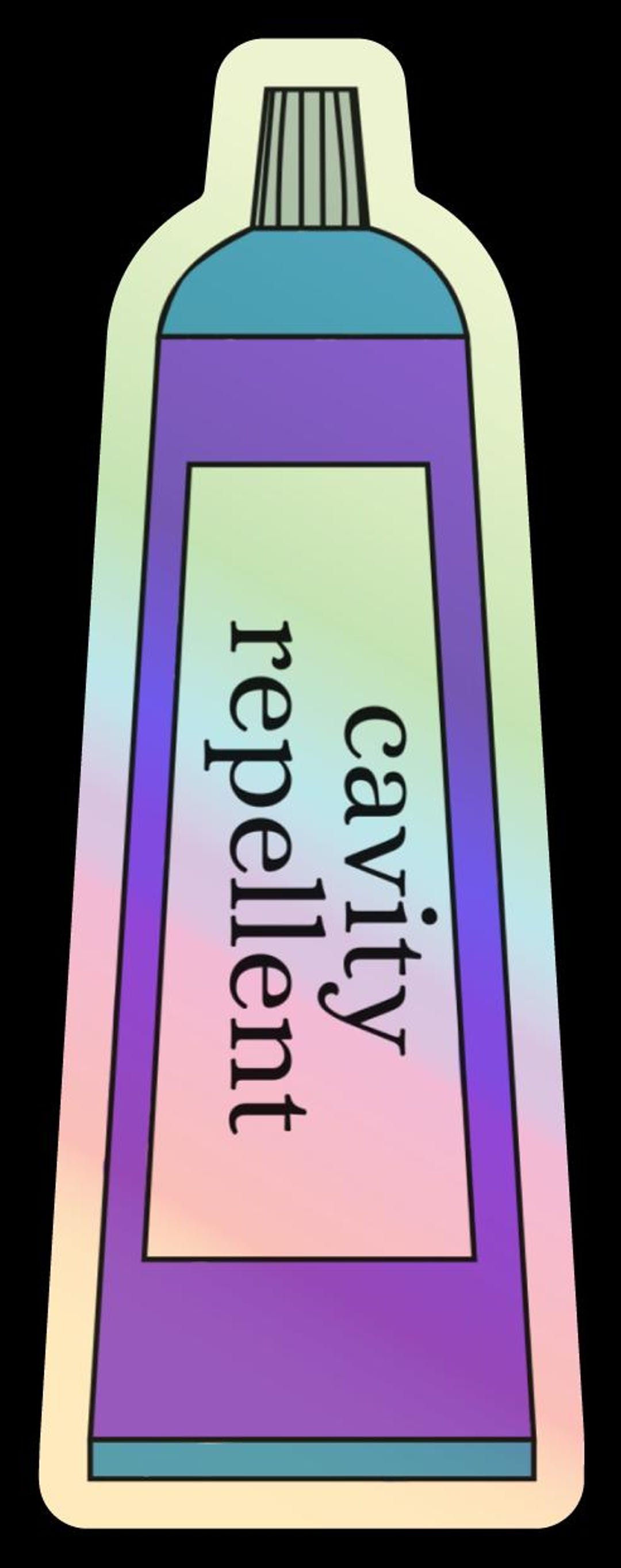 Cavity Repellent Sticker – Holographic Toothpaste Vinyl Decal for ...