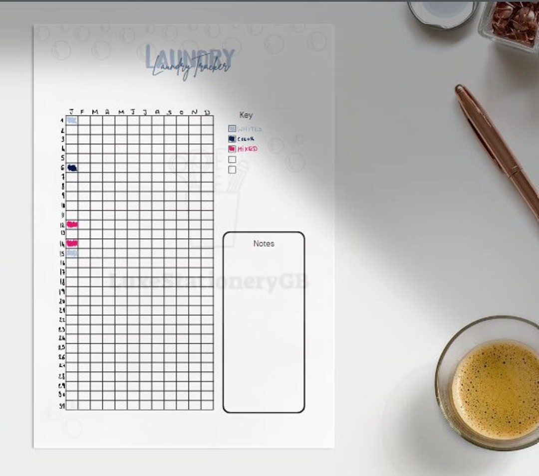 Washing Tracker A5 Effortless Laundry Tracker Simplify Your Washing ...