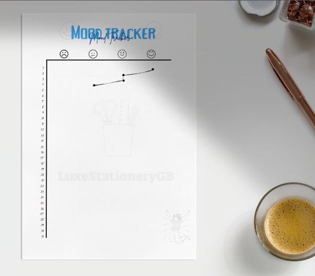 Digital Mood Tracker A4 Dotted Monthly Mood Tracker Journal Find Your ...